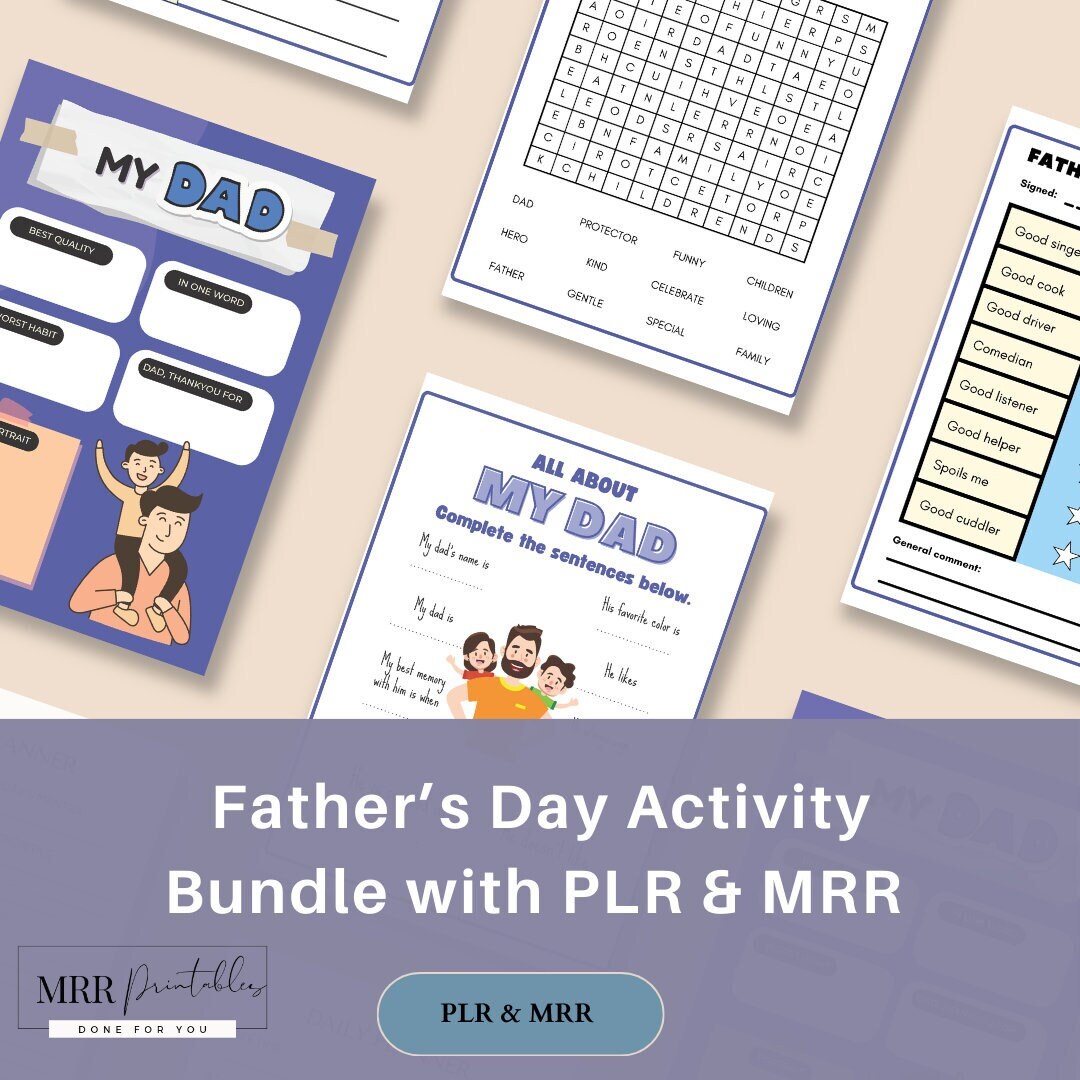Father's Day Activity Worksheets, Printable Activity Sheets for Kids ...