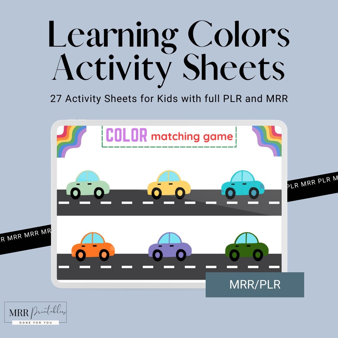 PLR Learning Colors Activity Sheets for Kids With Master Resell Rights ...
