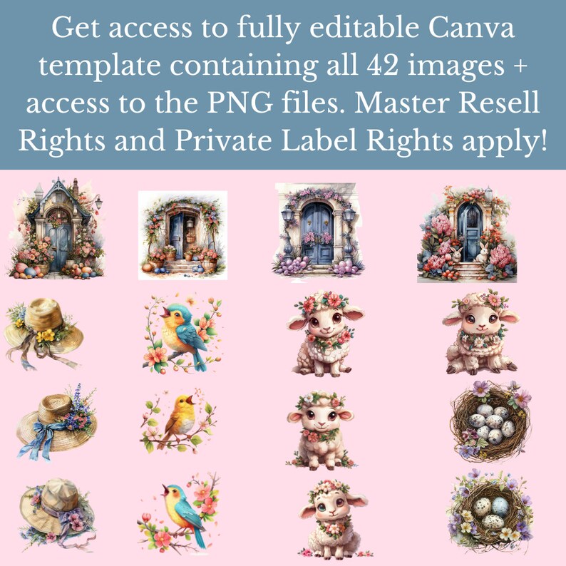 Easter & Spring Clipart With PLR/MRR, PNG Clipart Files, Clipart With Master Resell Rights ...