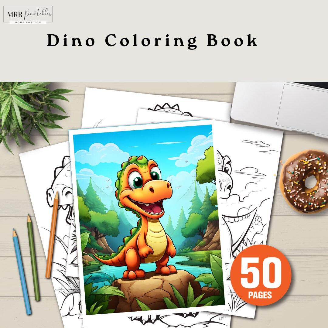 PLR Coloring Book Bundle for Kids, Dinosaur and Dragon Coloring Book ...