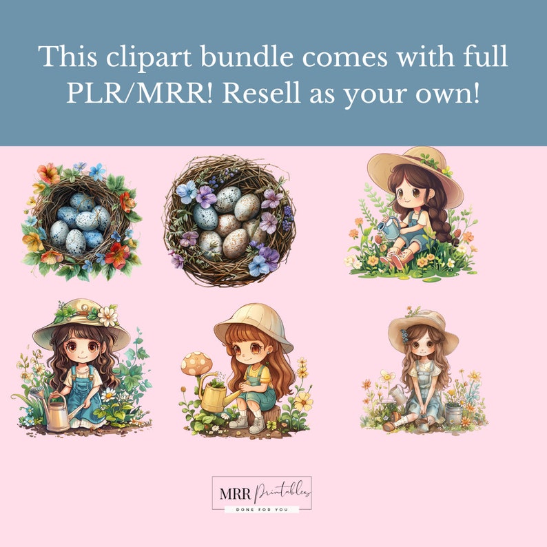 Easter & Spring Clipart With PLR/MRR, PNG Clipart Files, Clipart With Master Resell Rights ...