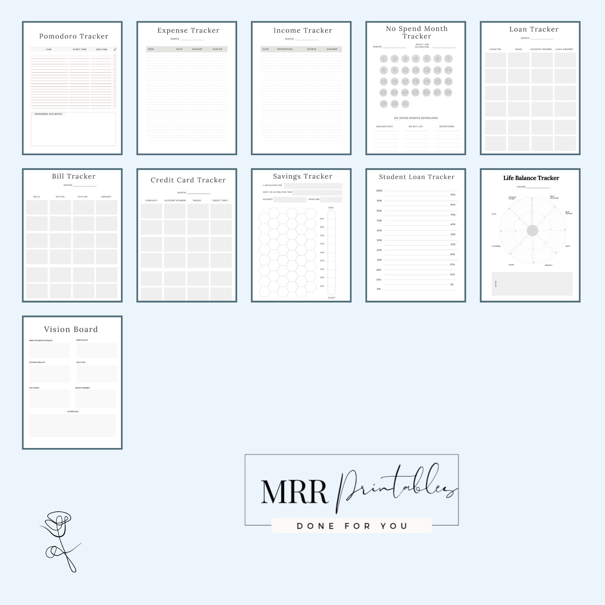 MRR Tracker Sheet Bundle, Tracker Planner Sheets With PLR and MRR - Etsy