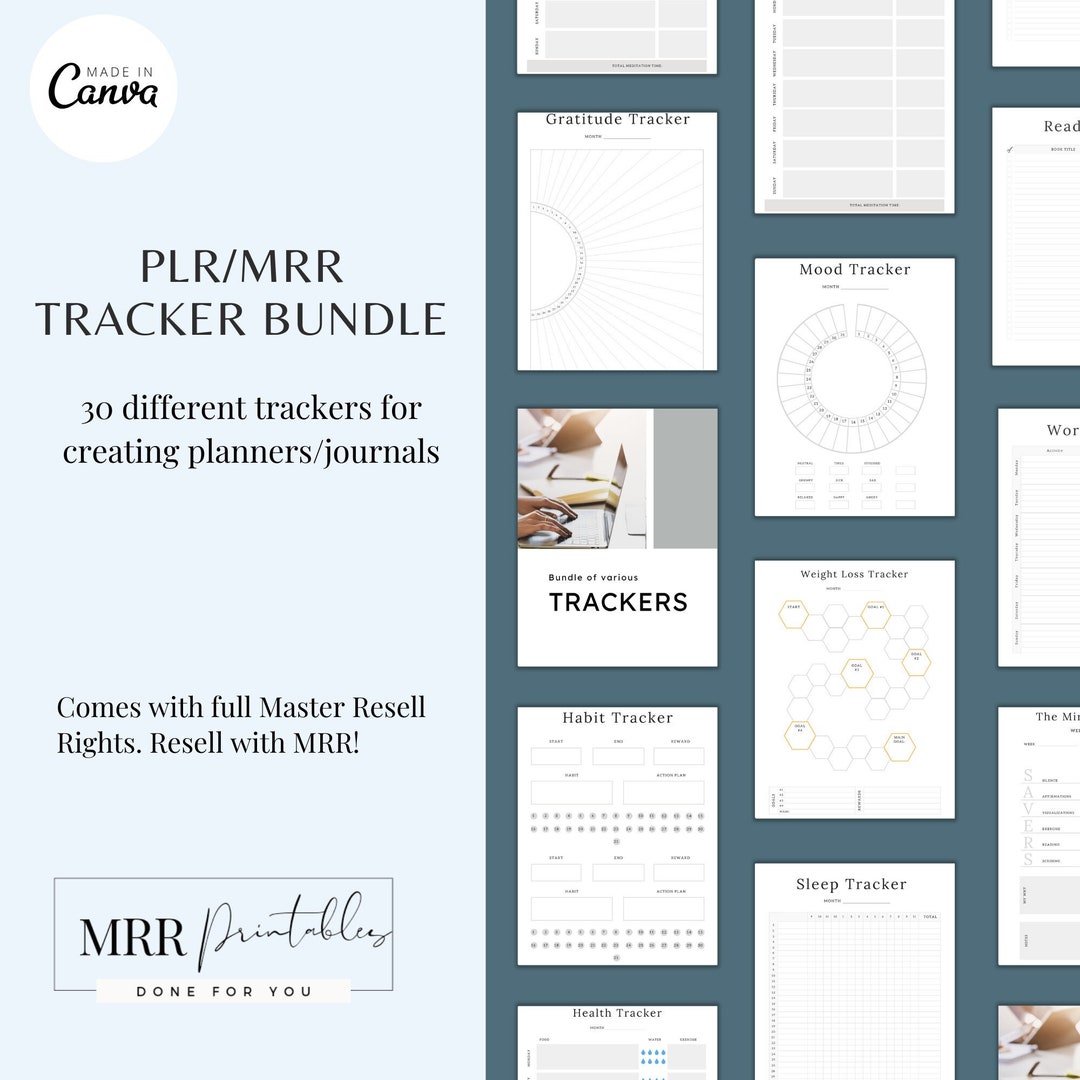 MRR Tracker Sheet Bundle, Tracker Planner Sheets With PLR and MRR - Etsy