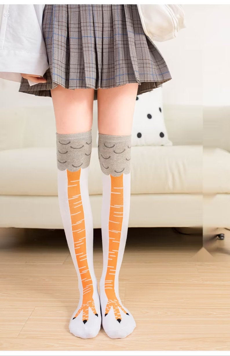 Funny Chicken Legs Socks, Chicken Legs Calf Socks, Chicken Feet Socks ...