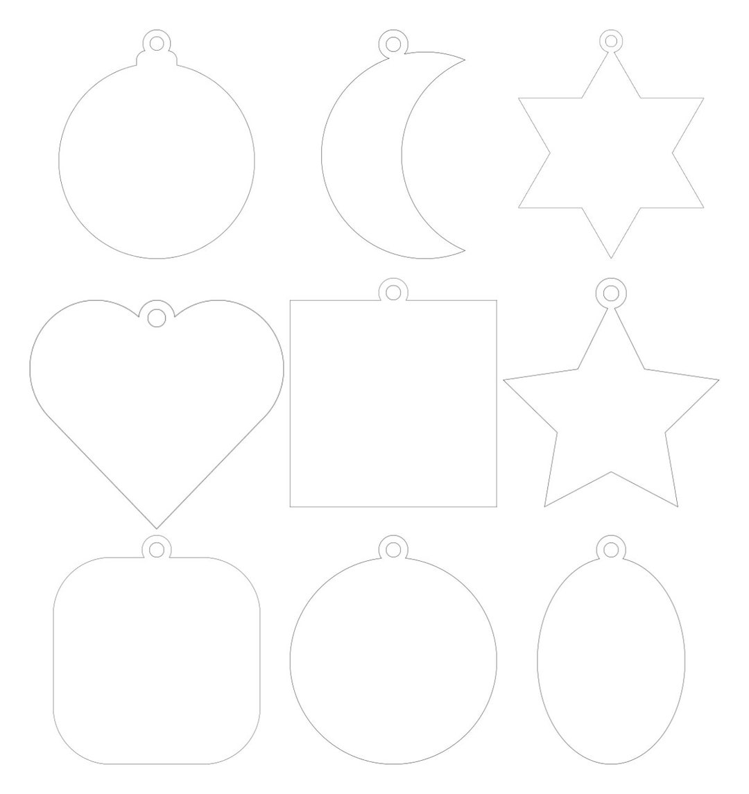 Nine Simple Ornament Shapes SVG Files - Etsy