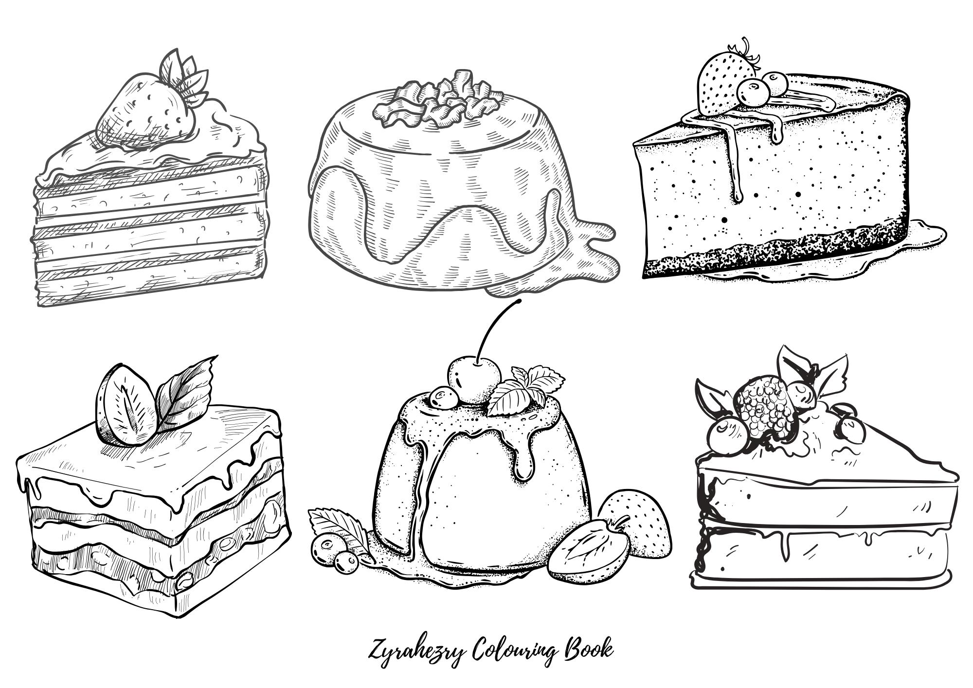 Dessert Colouring Book - 20 Fun Printable Food Pages | Instant PDF - Etsy