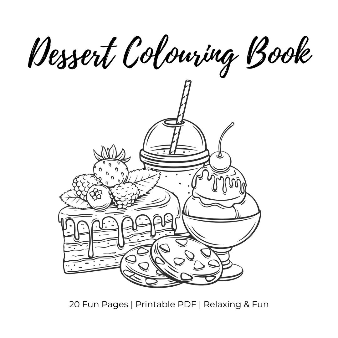 Dessert Colouring Book - 20 Fun Printable Food Pages | Instant PDF - Etsy