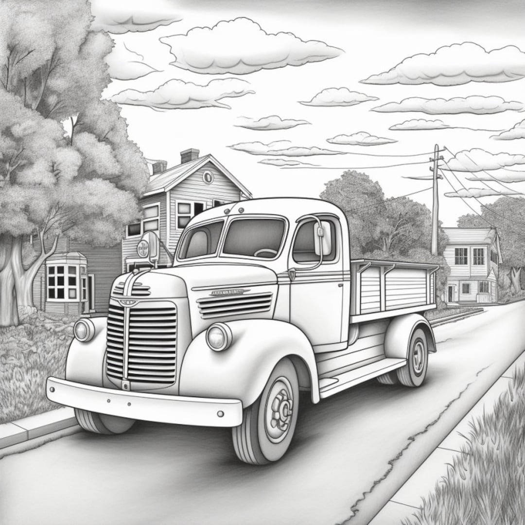 Truck 3 Coloring Picture | Instant Download | Unlimited Prints - Etsy
