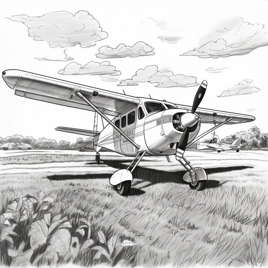 Airplane Coloring Print III | Unlimited Prints | Instant Download - Etsy