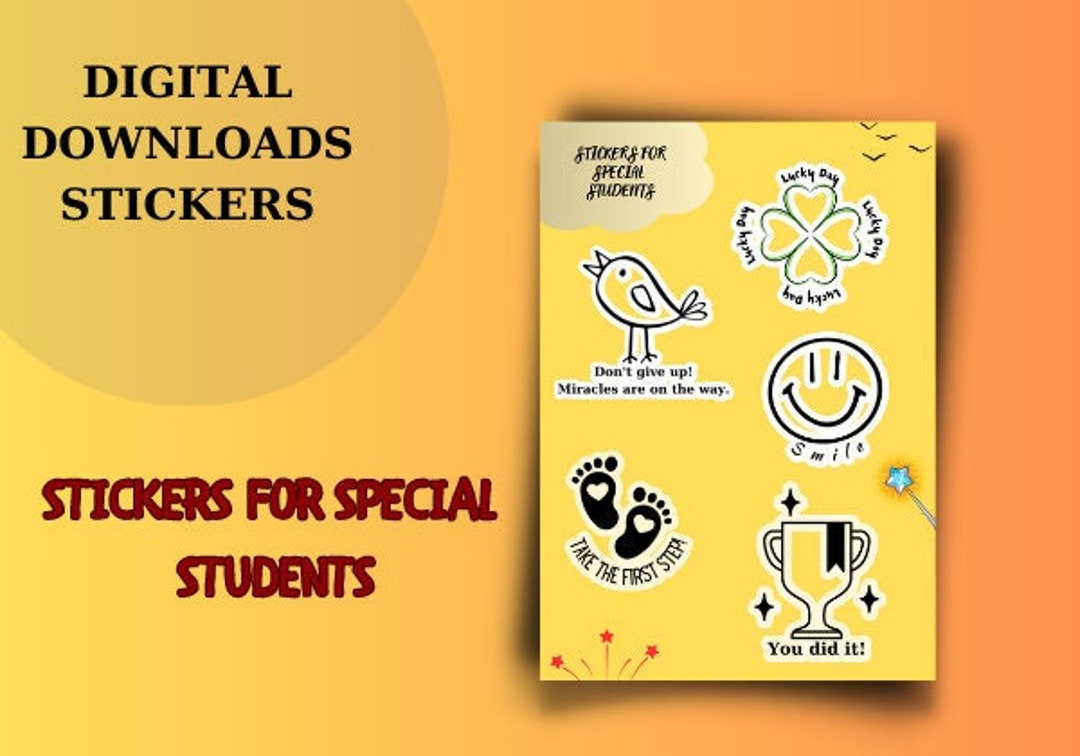 Stickers for Special Students, Motivational Stickers for Students, Set ...