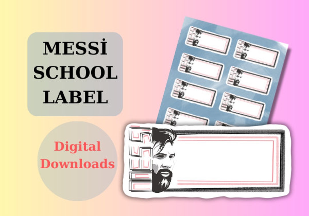 Messi School Sticker, Soccer Star Sticker, Mls Player Sticker ...