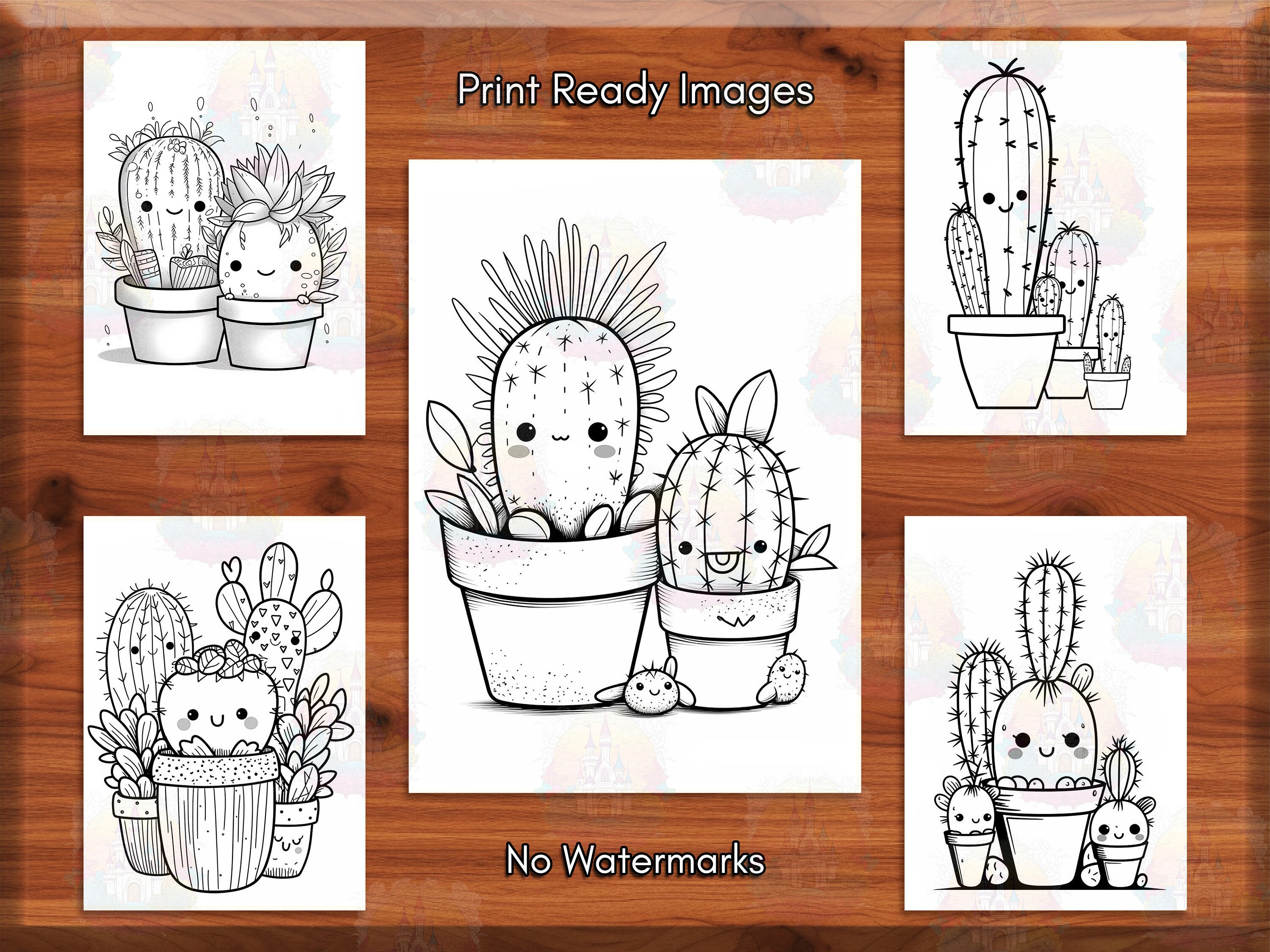 Happy Cacti Coloring Pages | INSTANT DOWNLOAD, Coloring Pages for Kids ...