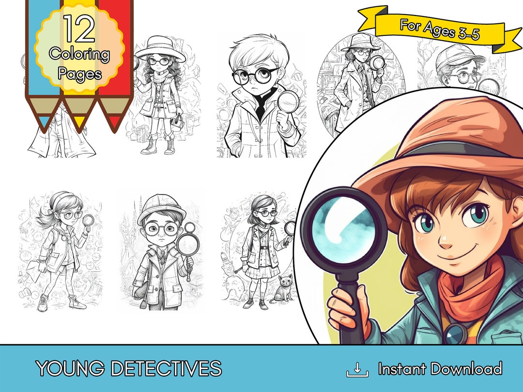 Detectives Coloring Pages, Coloring Pages for Kids, Adult Coloring ...