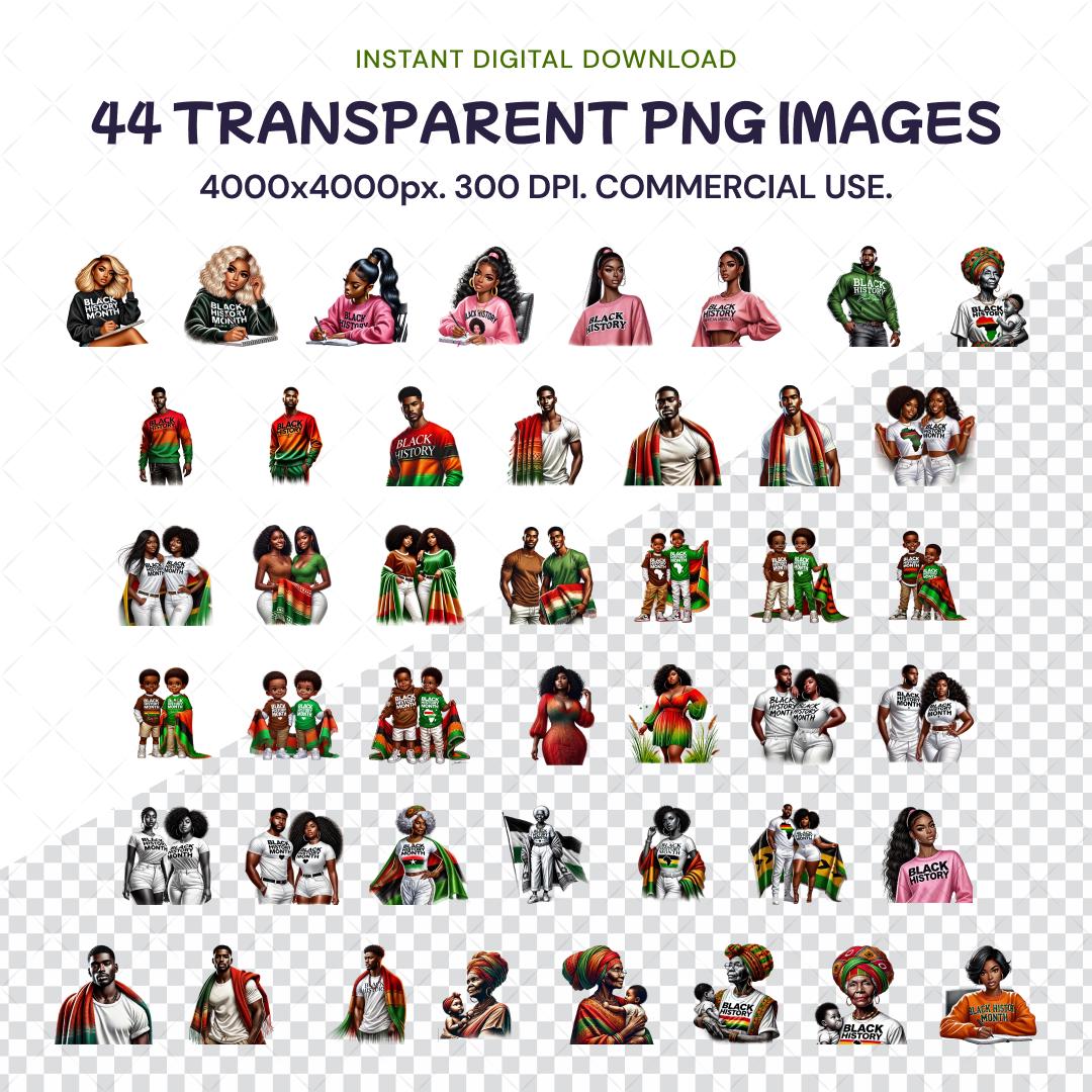 Black History Month Clipart, Watercolor African American Family PNG ...