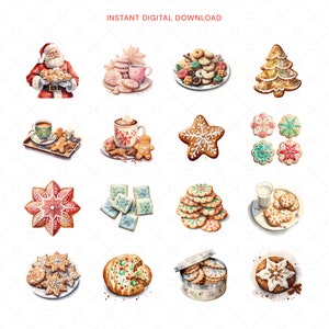 Christmas Cookies Clipart, Cute Watercolor Xmas Gingerbread Man PNG ...