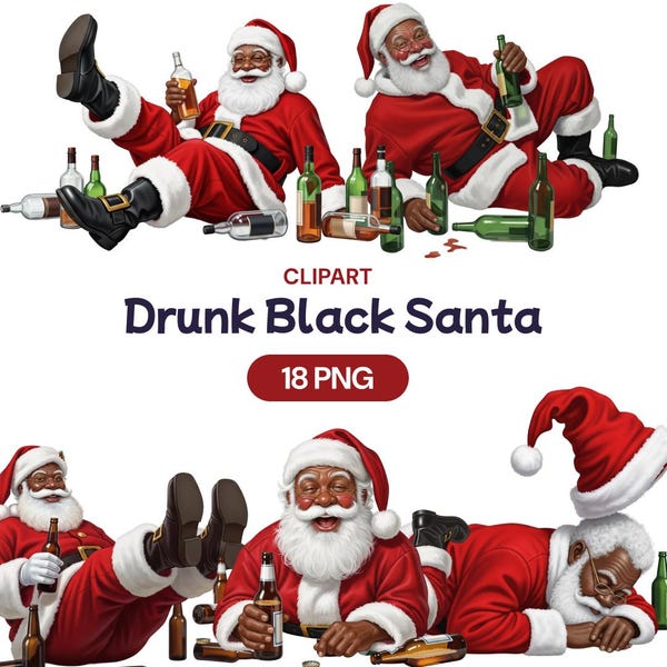 Santa Drinking Booze - Etsy