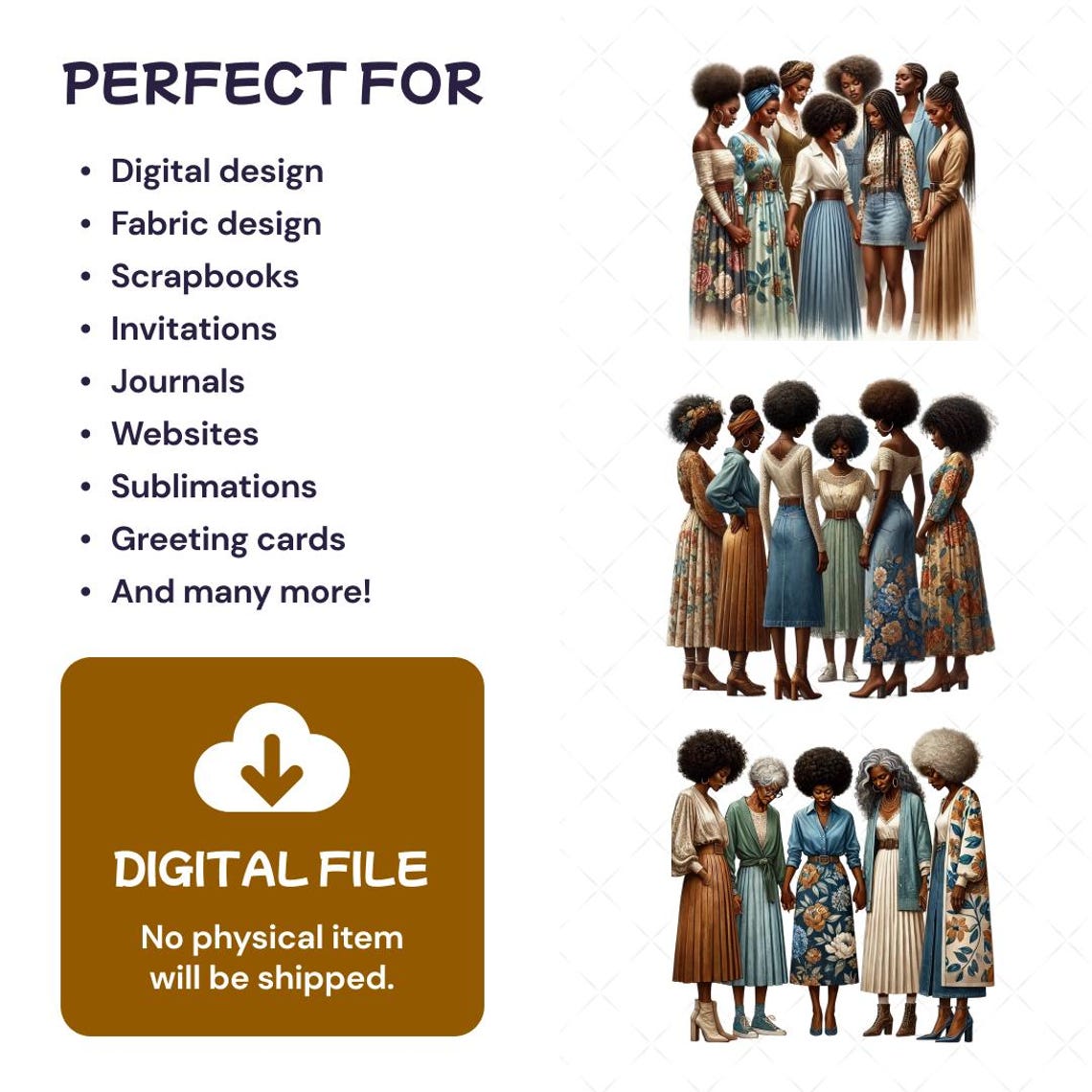 Praying Black Women Clipart, Watercolor African American Religious Girl Group PNG, Female ...