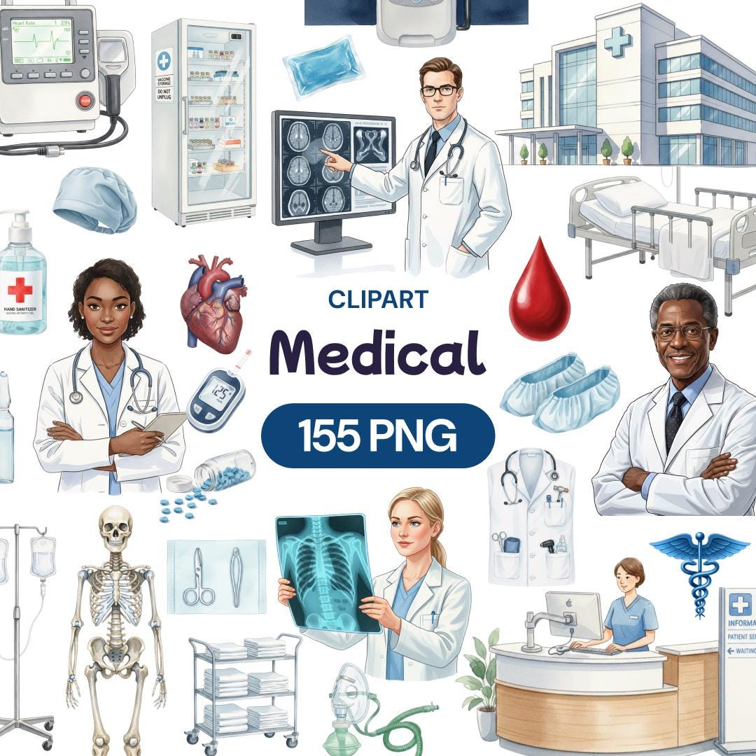 155 Medical Clipart, Diverse Healthcare Professionals PNG, Hospital ...