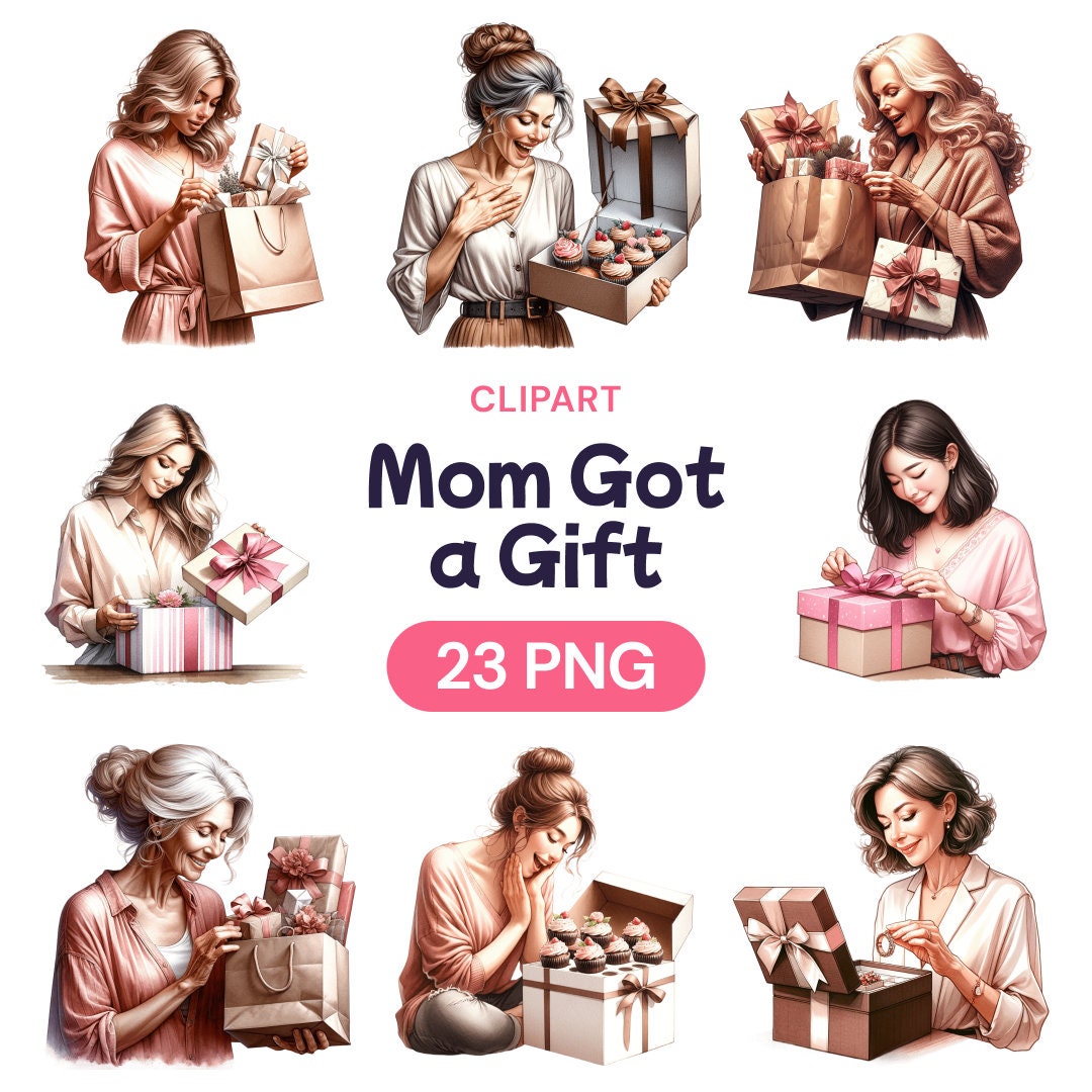 Mother's Day Special Presents Clipart, Lovely Watercolor Mama PNG ...