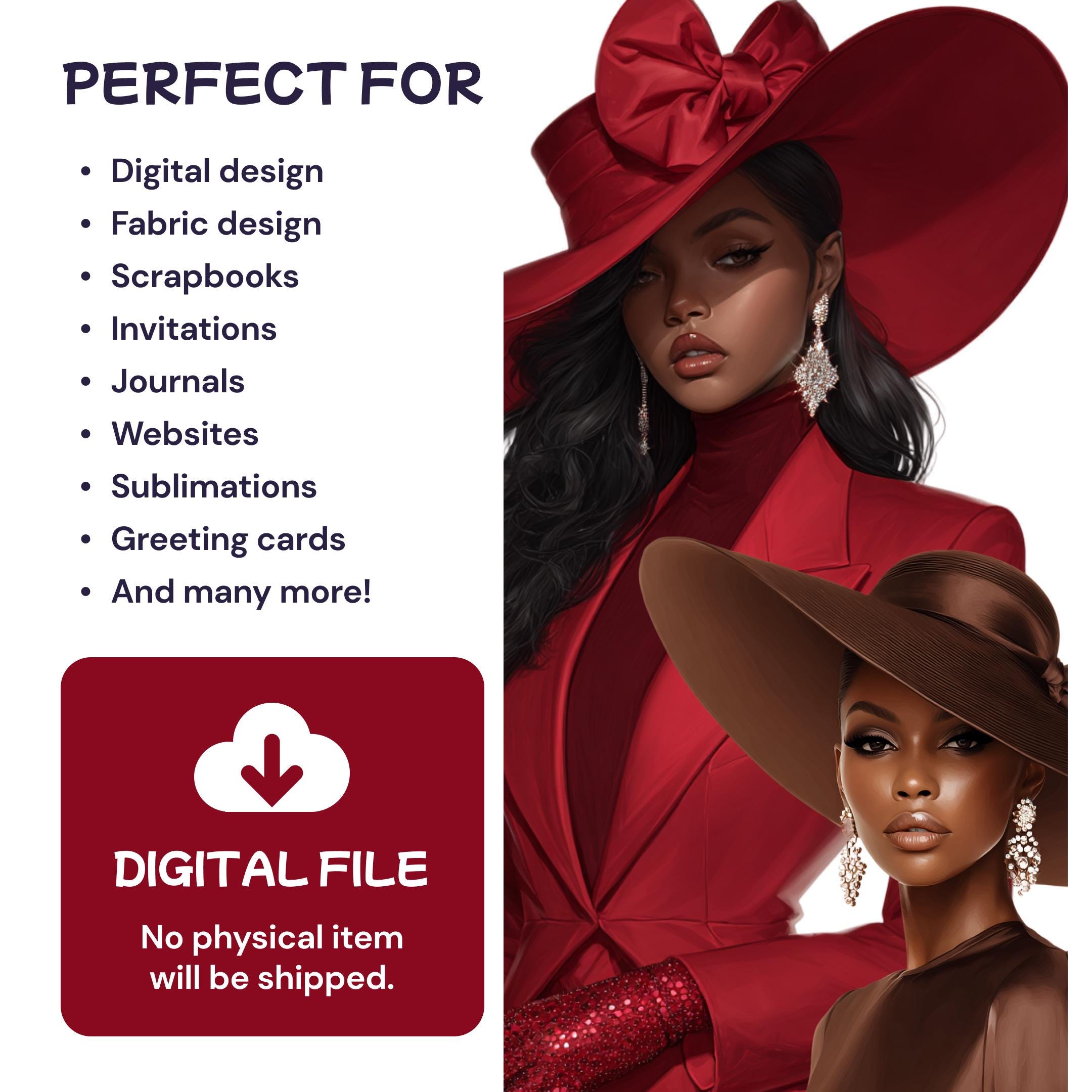 Black Women Church Hats Clipart, African American Female Devotee Pray ...