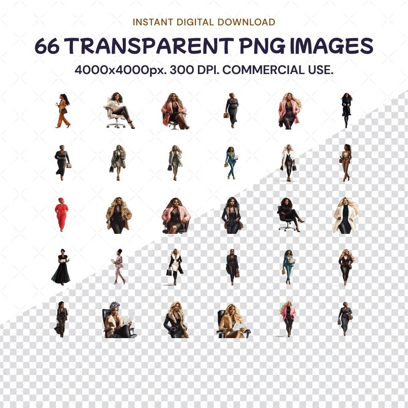 Black Lady Boss Clipart, Watercolor African American Cute Lass PNG ...
