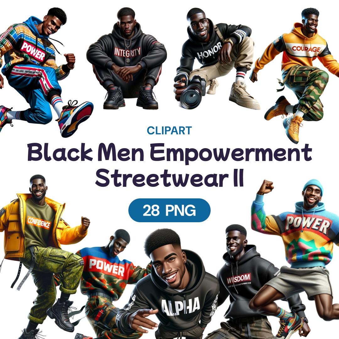 Black Men Empowerment Streetwear Clipart PNG, Watercolor African ...