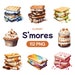 Smores Clipart, Watercolor Camping Food Transparent PNG Bundle ...