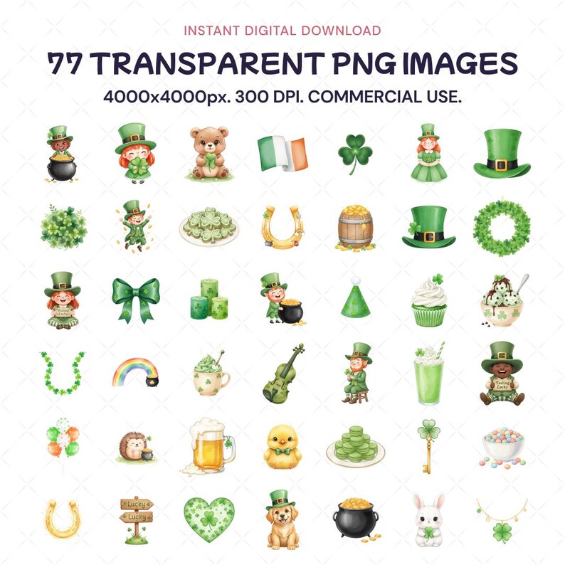 Lucky St. Patrick’s Day Clipart, 77 Cute Leprechaun PNG, Whimsical ...