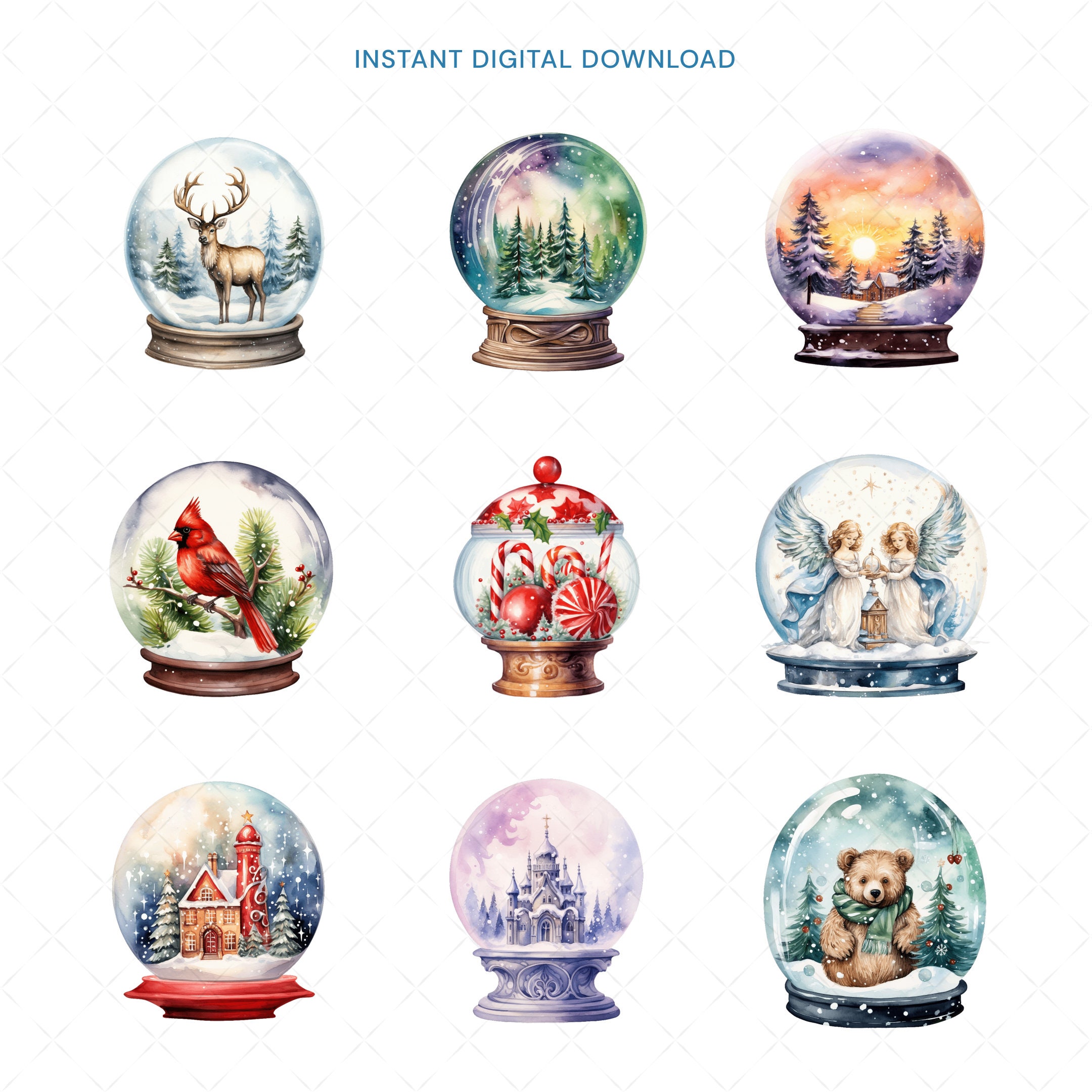 Christmas Snow Globe Clipart, Cute Watercolor Xmas Snowman Transparent ...
