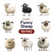 Funny Sheep Clipart, Cute Watercolor Quirky Farm Animal, PNG Digital ...