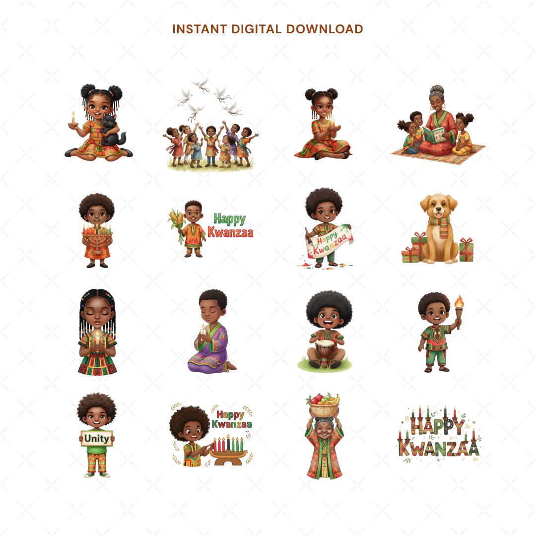 Kwanzaa Clipart – 80 PNG, African American Family Celebration Art ...