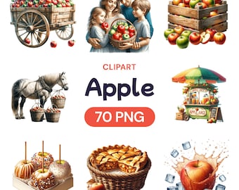 Cherry Watercolor Clipart, Cute Fruit Basket, Summer Pie Desserts ...