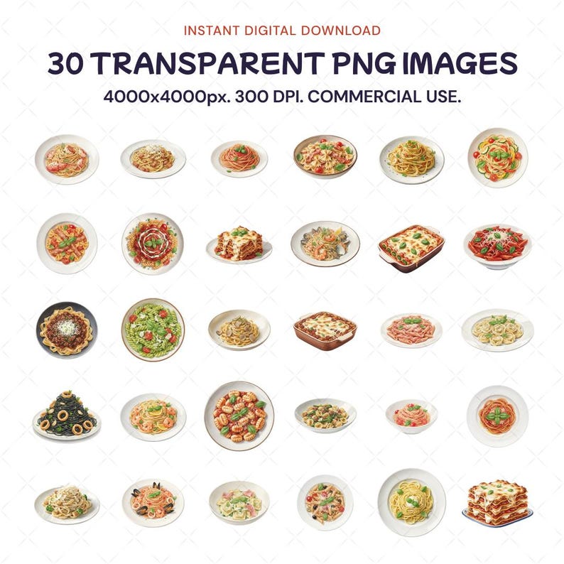 Pasta Dish Clipart, Italian Food PNG, Watercolor Spaghetti Lasagna ...