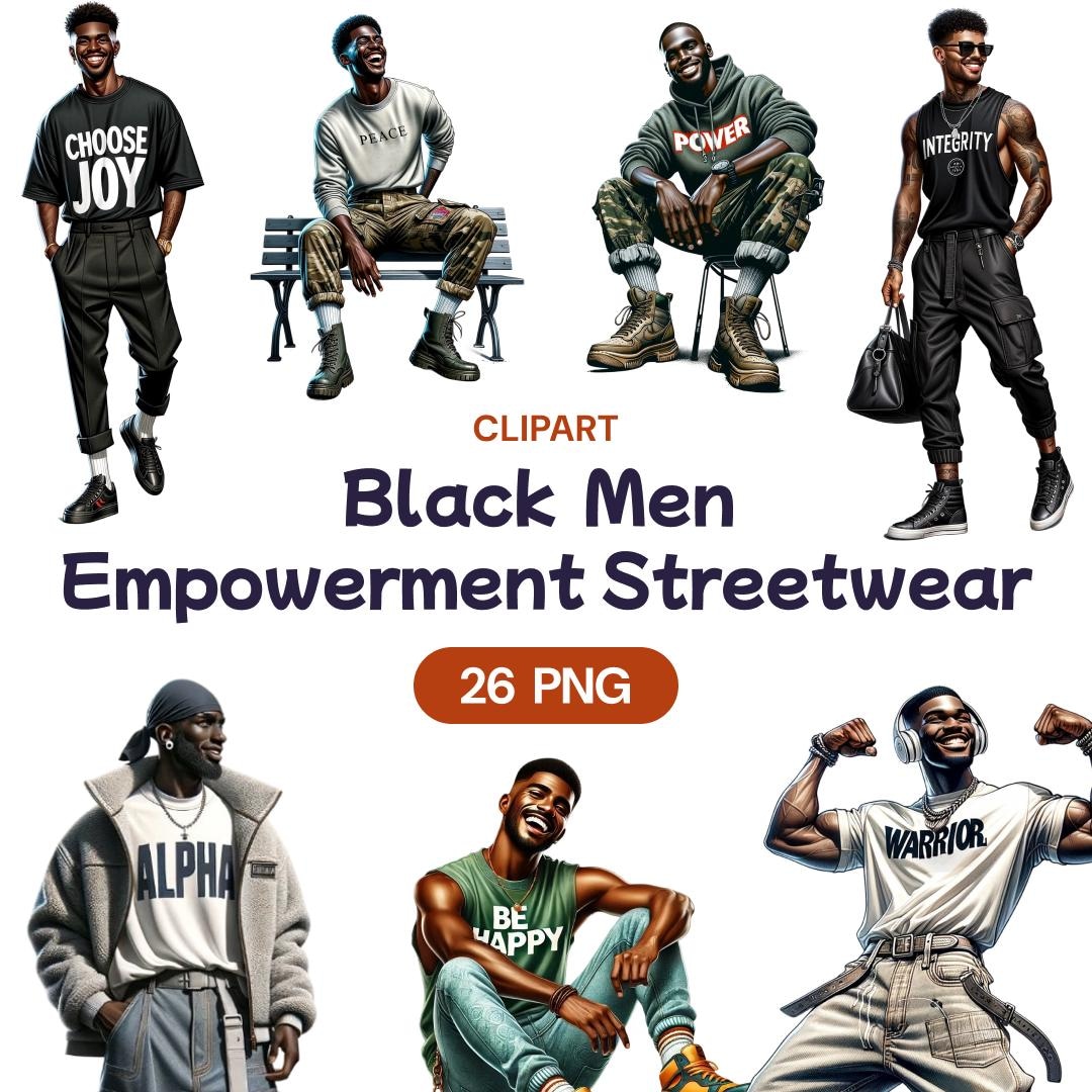Black Men Empowerment Streetwear Clipart PNG, Watercolor African ...