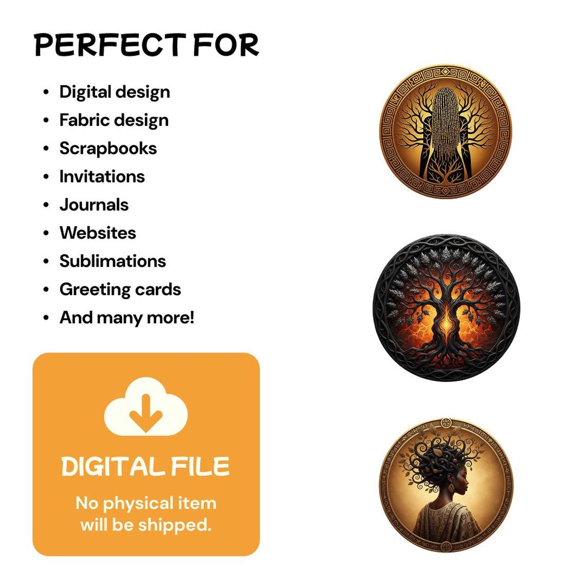 African Tree of Life Clipart, 25 Tribal Roots PNG, Black Woman ...