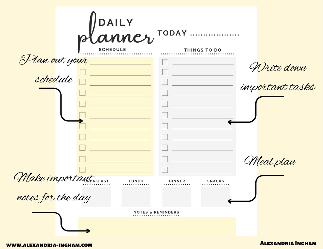 Daily Planner, Meal Planner, Work Schedule, Work Planner, WAHM Planner ...