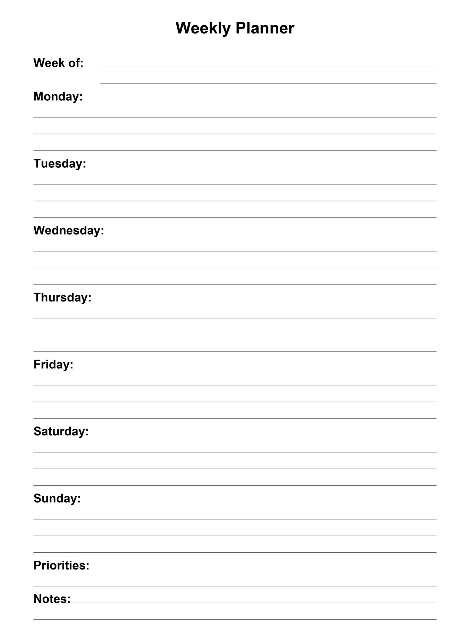 A Weekly Planner to Help You Make It Through the Day - Etsy