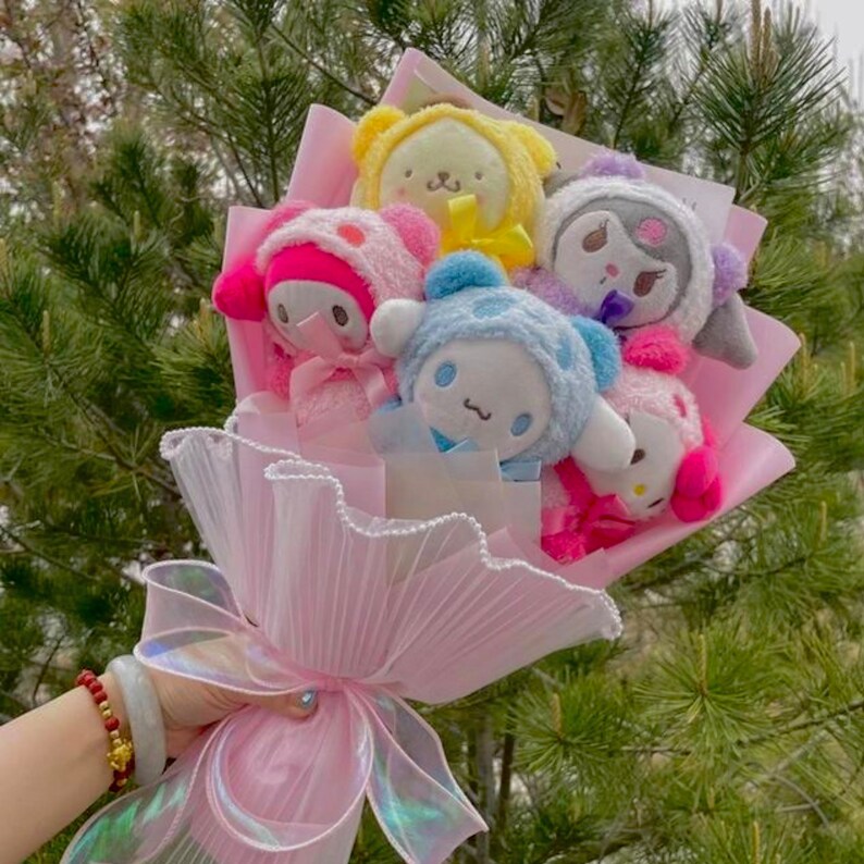 Hello Kitty Bouquet, Sanrio Bouquet, Crochet Flower Boquet, Kuromi, Cinnamoroll, Birthday Gift ...