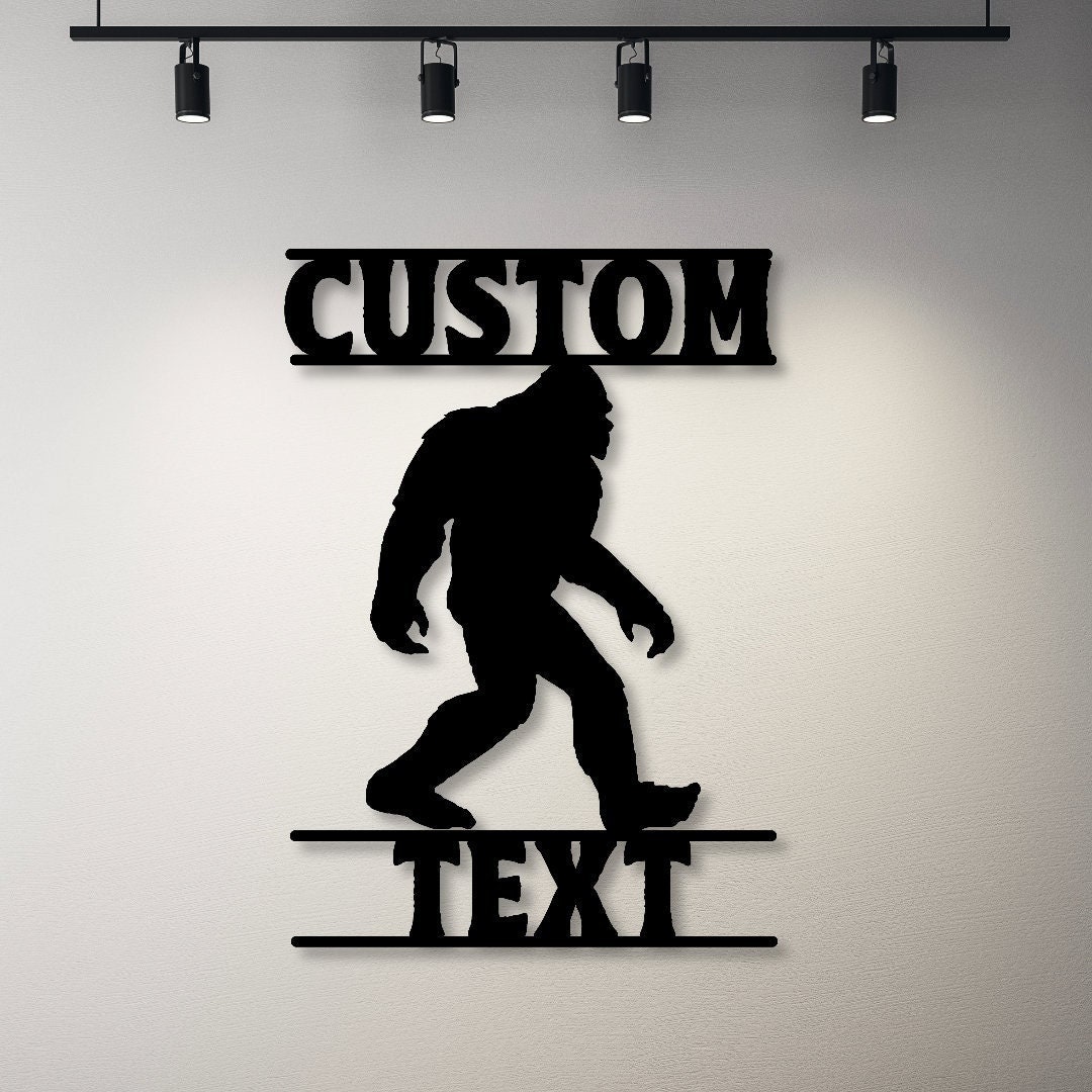 Bigfoot Custom Metal Sign Cryptids Cryptozoology Aliens UFO Bigfoot ...