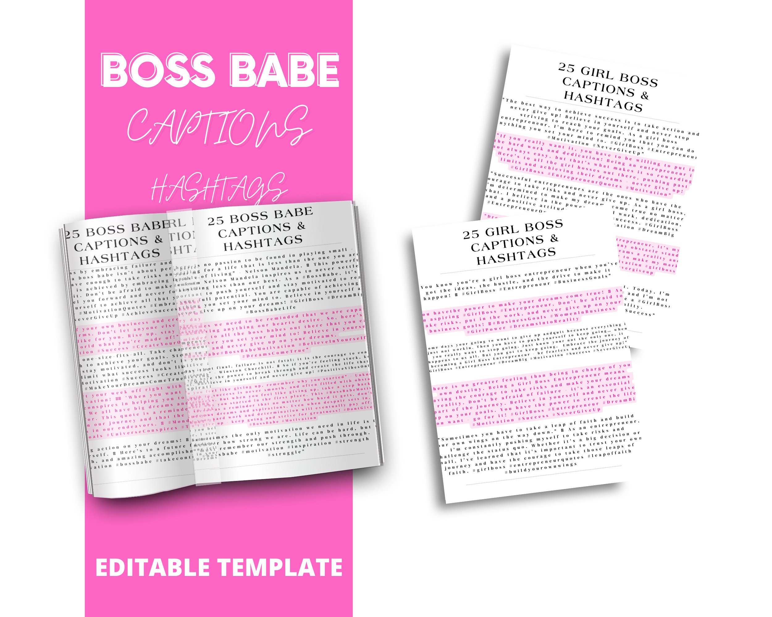 25 Girl Boss Instagram Captions Caption Template - Etsy