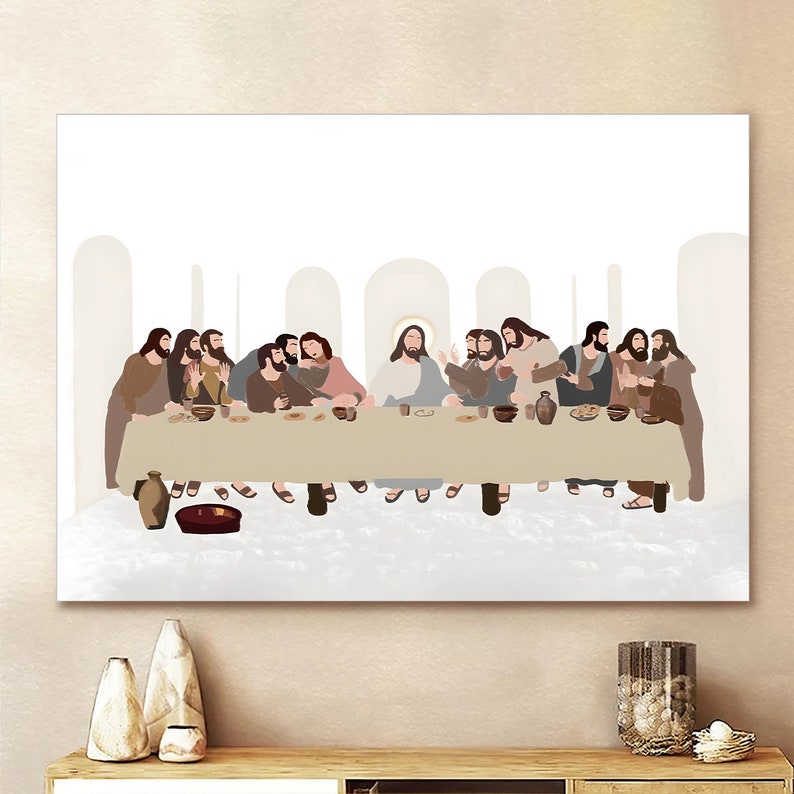 THE LAST SUPPER Canvas Jesus Christ Wall Art Canvas Picture Jesus Home ...