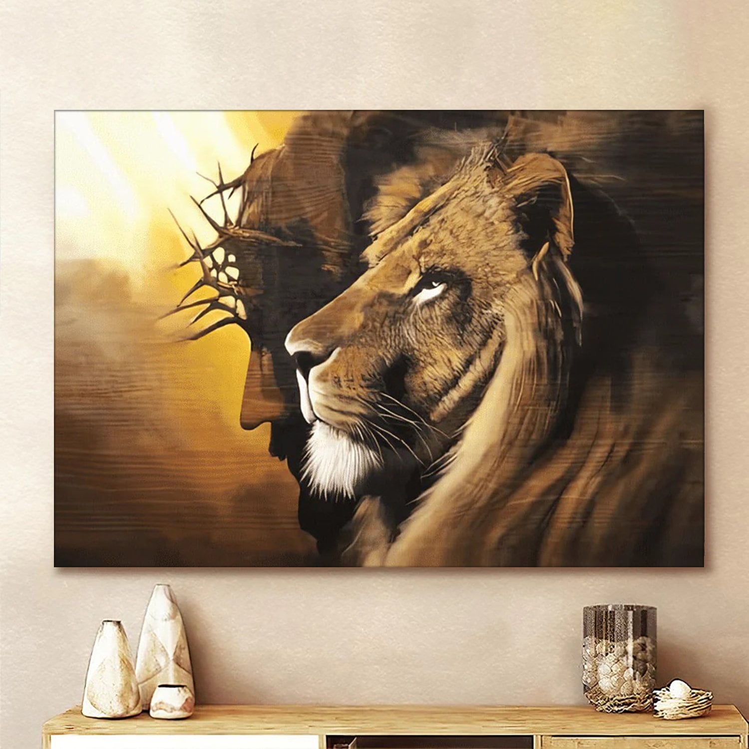 The Lion of Judah Jesus Christ Canvas Wall Art Canvas Picture Jesus Home Decor God Canvas Prints ...