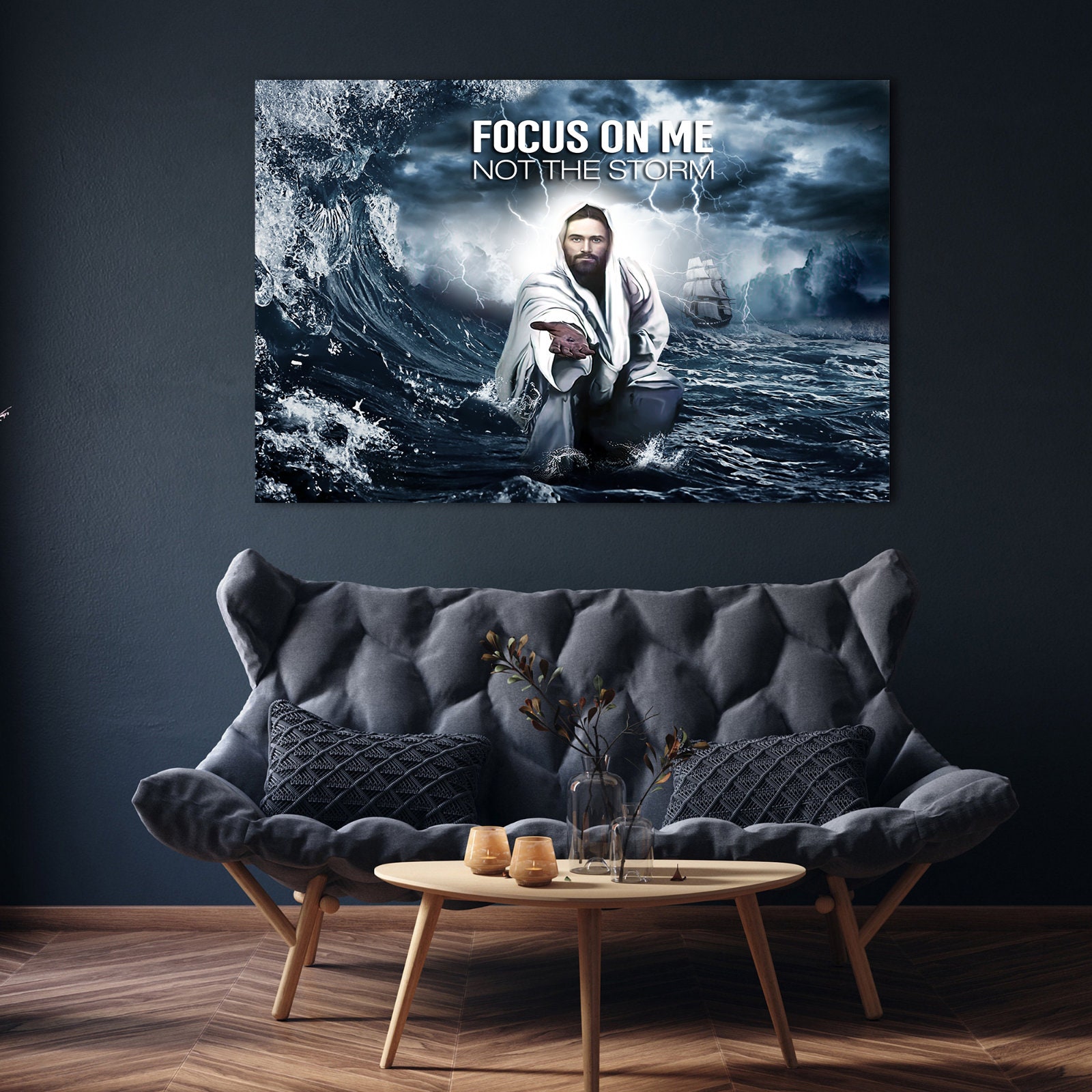 Focus on Me Not the Storm Jesus Hand Canvas Jesus Christ Wall Art ...