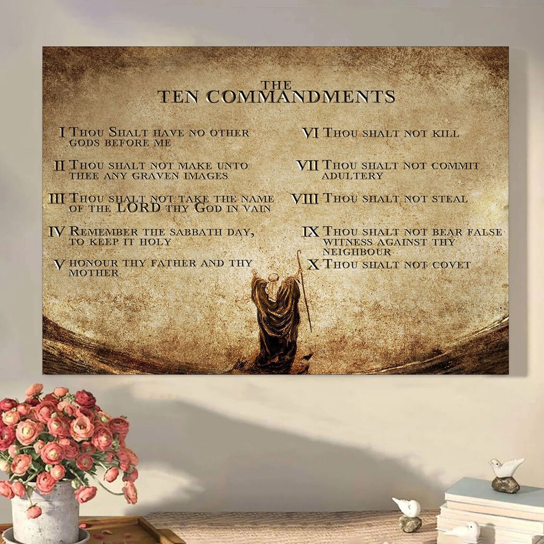 THE TEN COMMAND Canvas Wall Art Jesus Christ Wall Art Canvas Picture ...