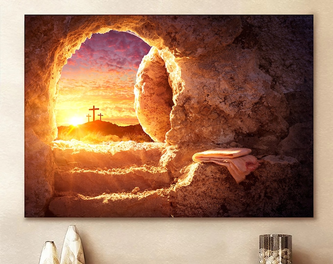 Jesus Ressurection Canvas Walking Out of Tomb Jesus of Nazareth ...