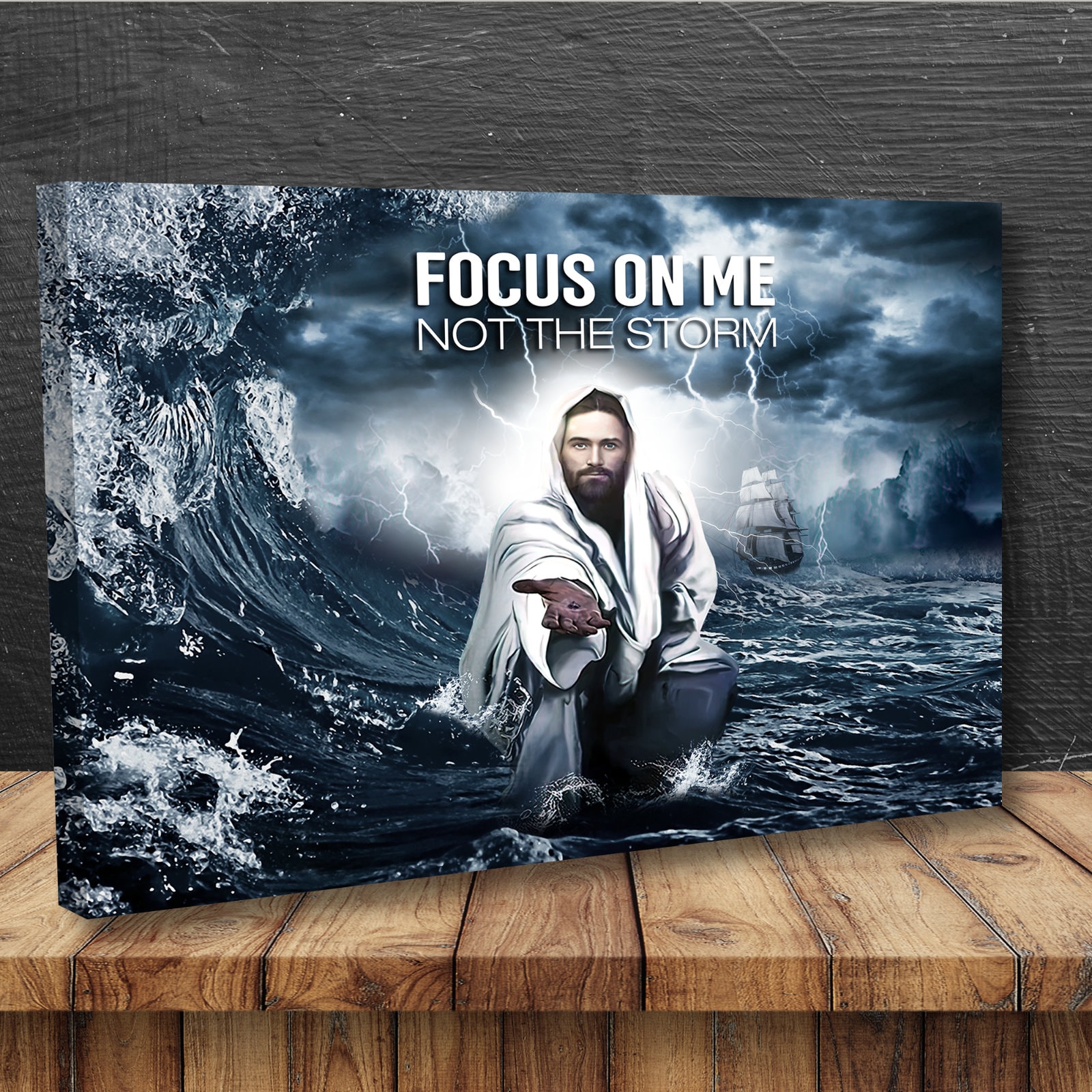 Focus on Me Not the Storm Jesus Hand Canvas Jesus Christ Wall Art ...