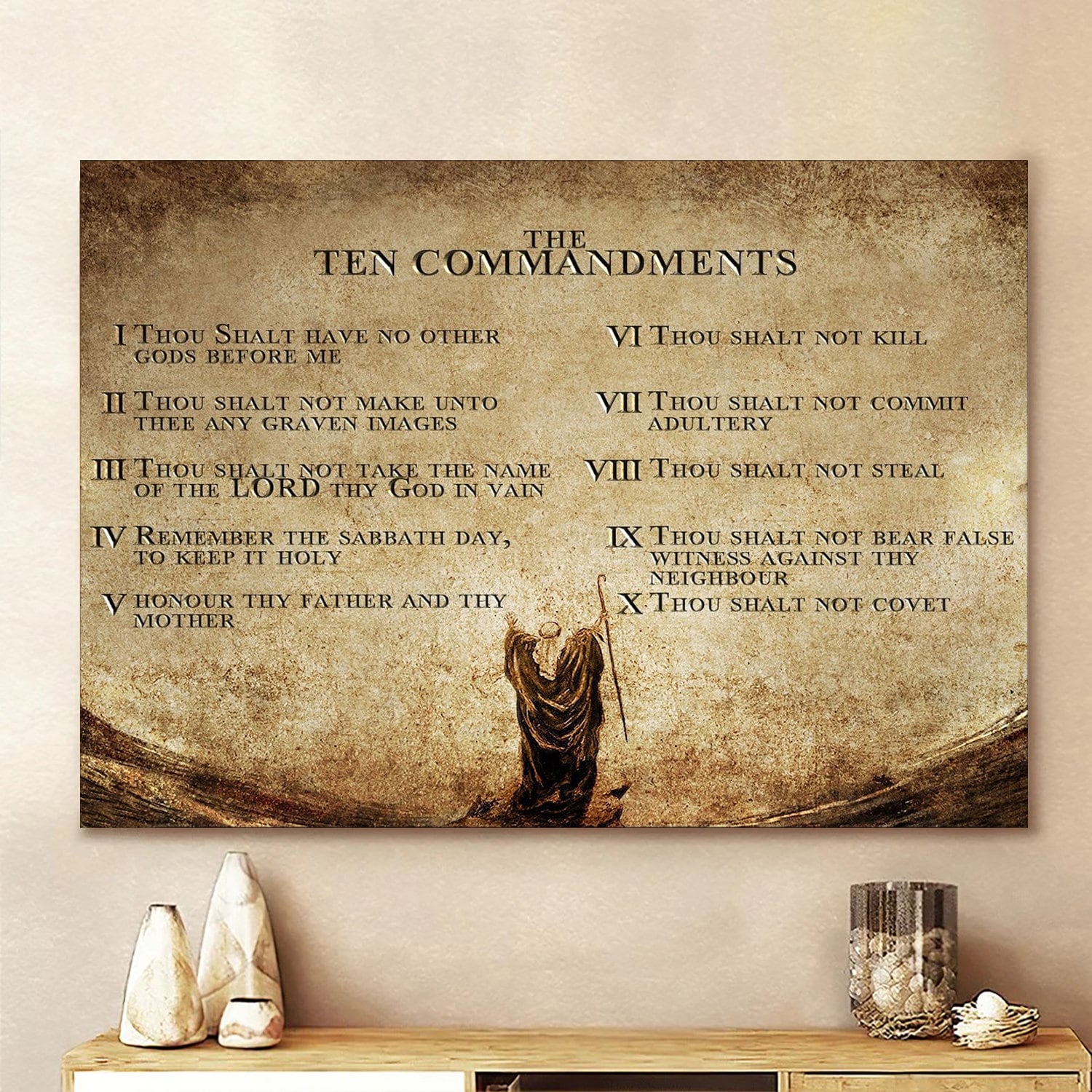 THE TEN COMMAND Canvas Wall Art Jesus Christ Wall Art Canvas Picture ...