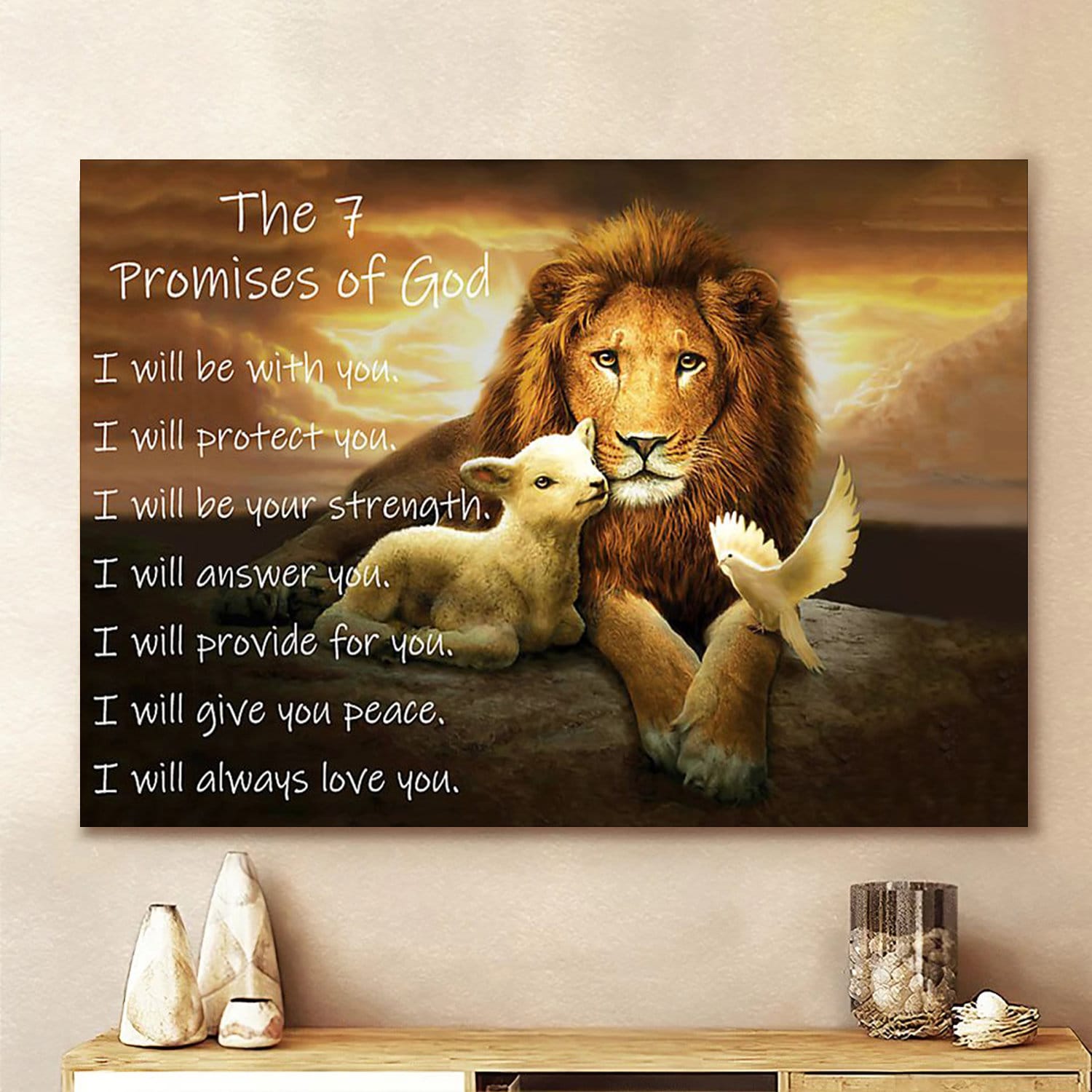 Lion Lamb Dove the 7 Promises of God I Will Be With You I Will Protect ...