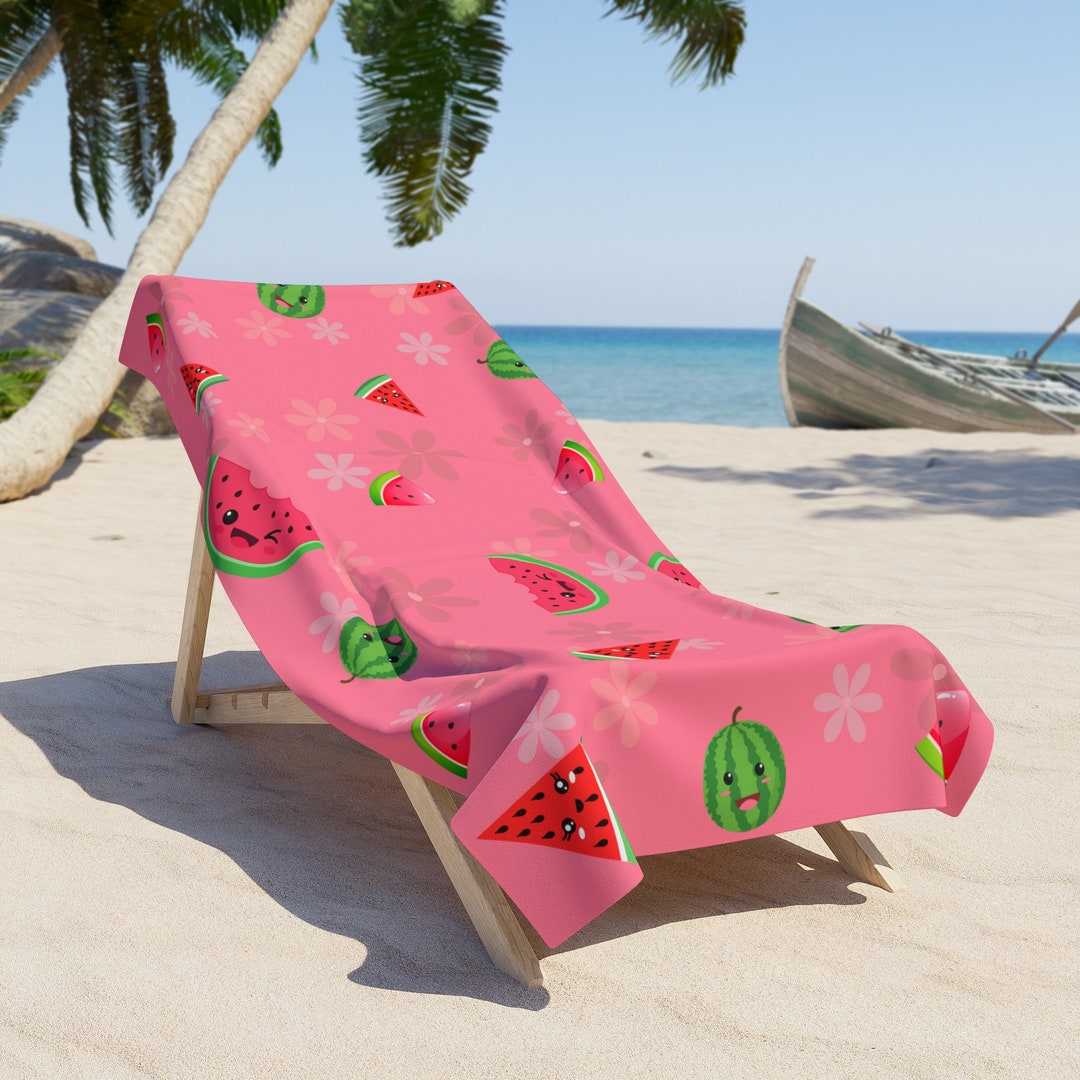 Pink Watermelon Beach Towel Summer Beach Towel Watermelon - Etsy