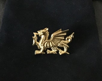 Welsh Dragon Pewter Pin Badge - Etsy